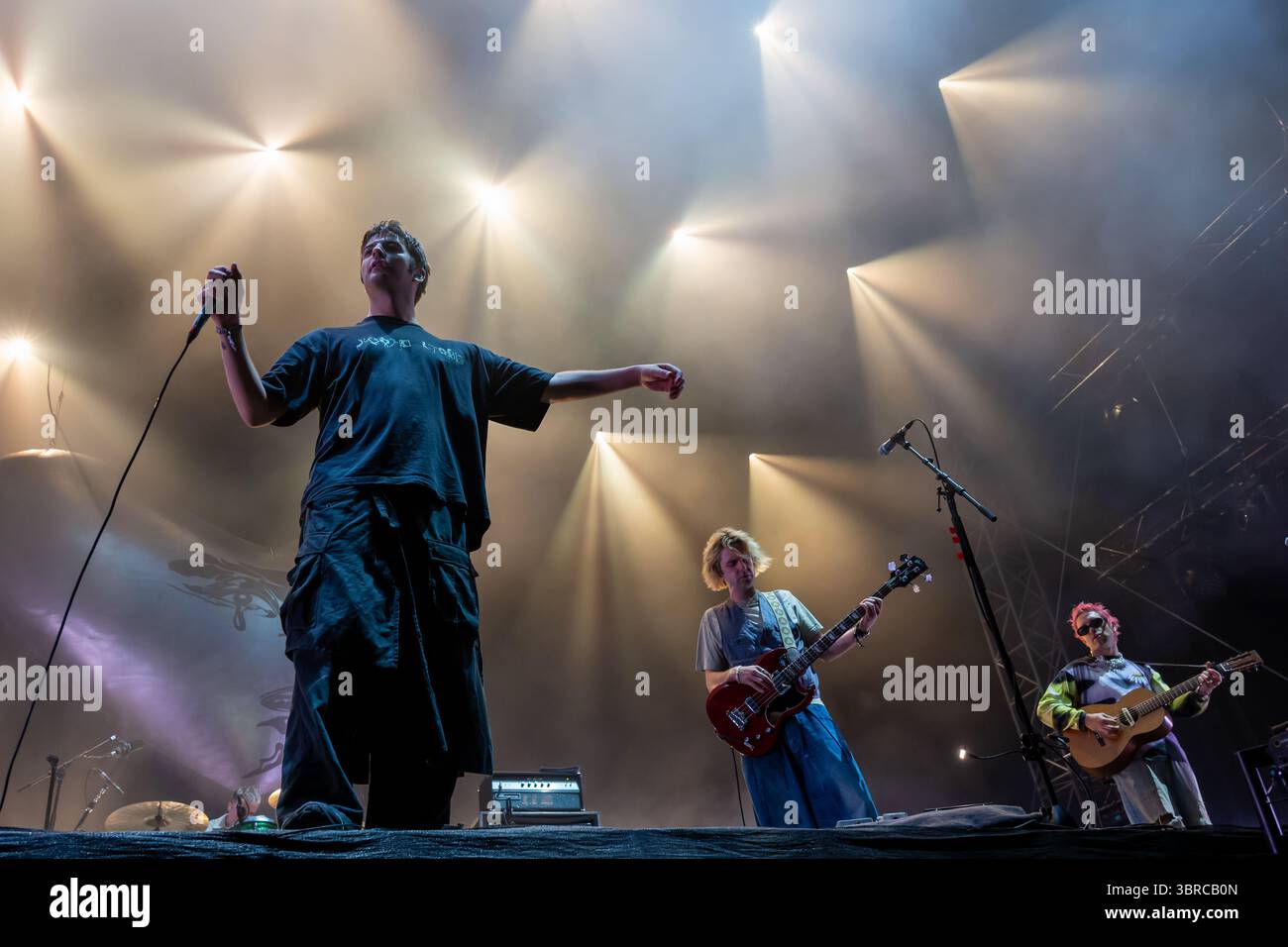 Grian Chatten from Irish post-punk band Fontaines D.C. performs live on ...