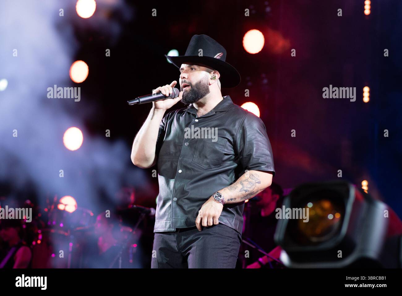 Mexican singer Carin Leon performs during the concert at the Movisatar ...