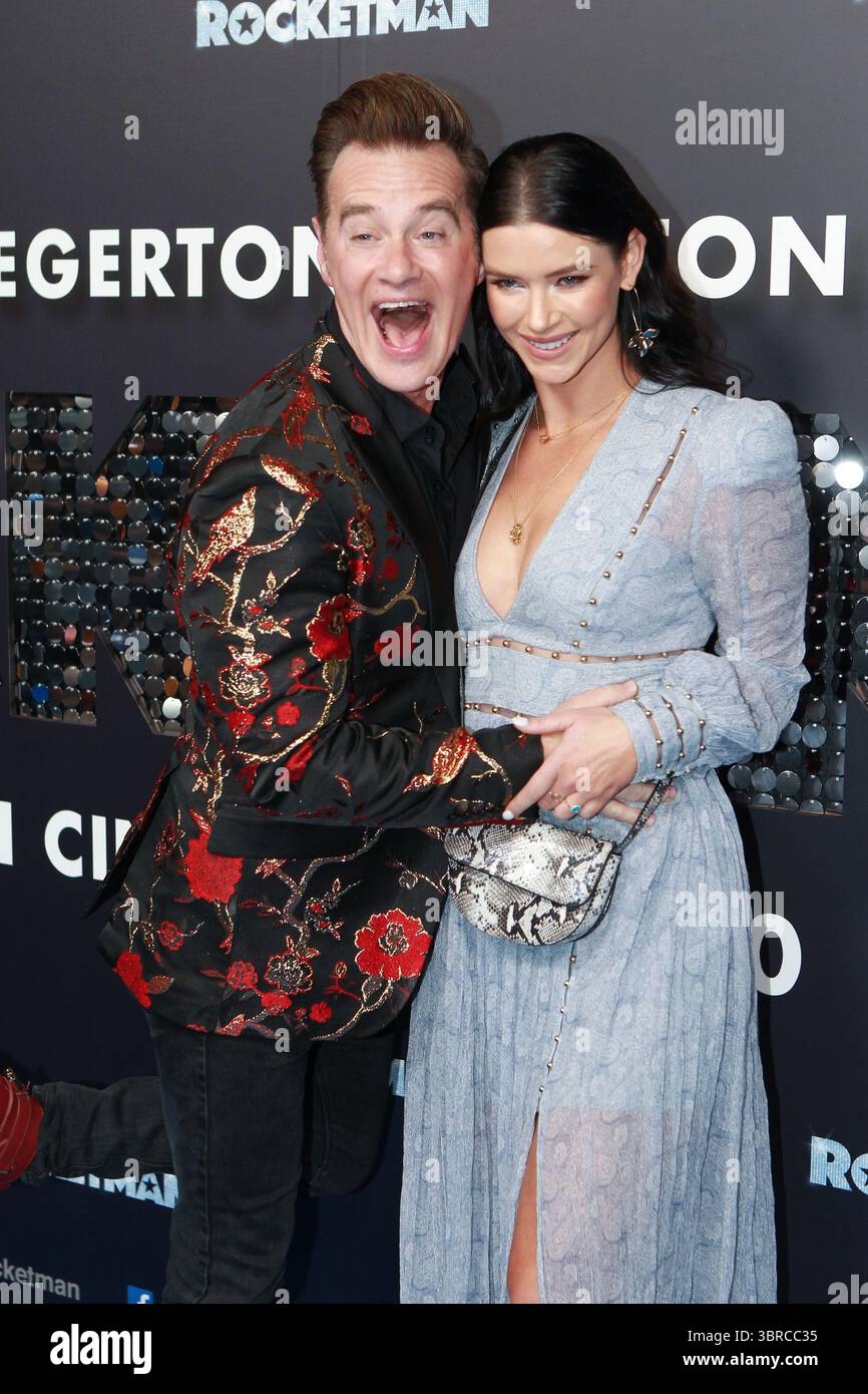 Richard Reid, Brittney Hockley arriving at the Rocketman premiere with ...