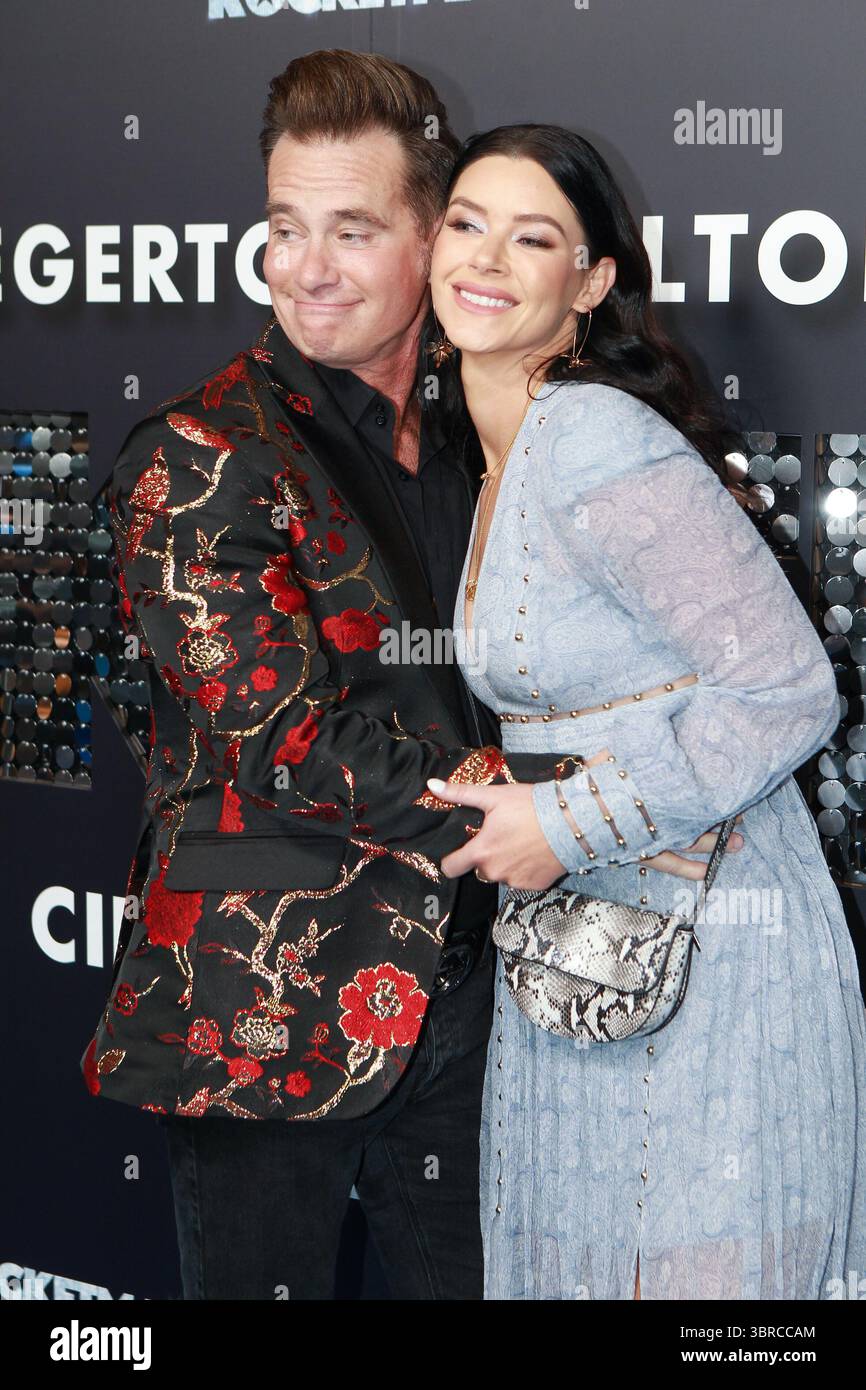 Richard Reid, Brittney Hockley arriving at the Rocketman premiere with ...