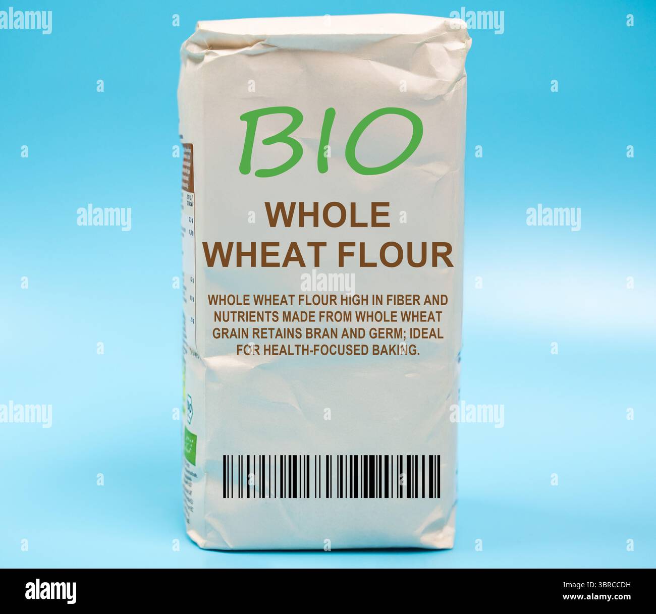 Whole wheat flour. High in fibre and nutrients. Made from whole wheat ...