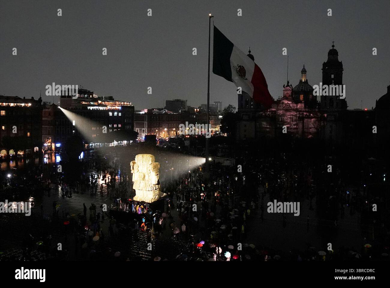 People visit the Zocalo marking celebrations of the 700th anniversary ...