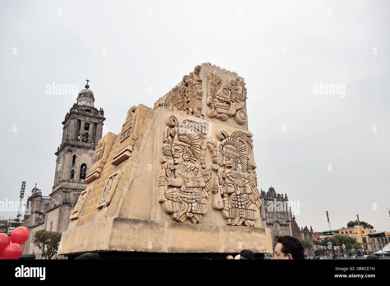 July 11, 2025, Mexico, Cdmx, Mexico: With giant pre-Hispanic figures ...