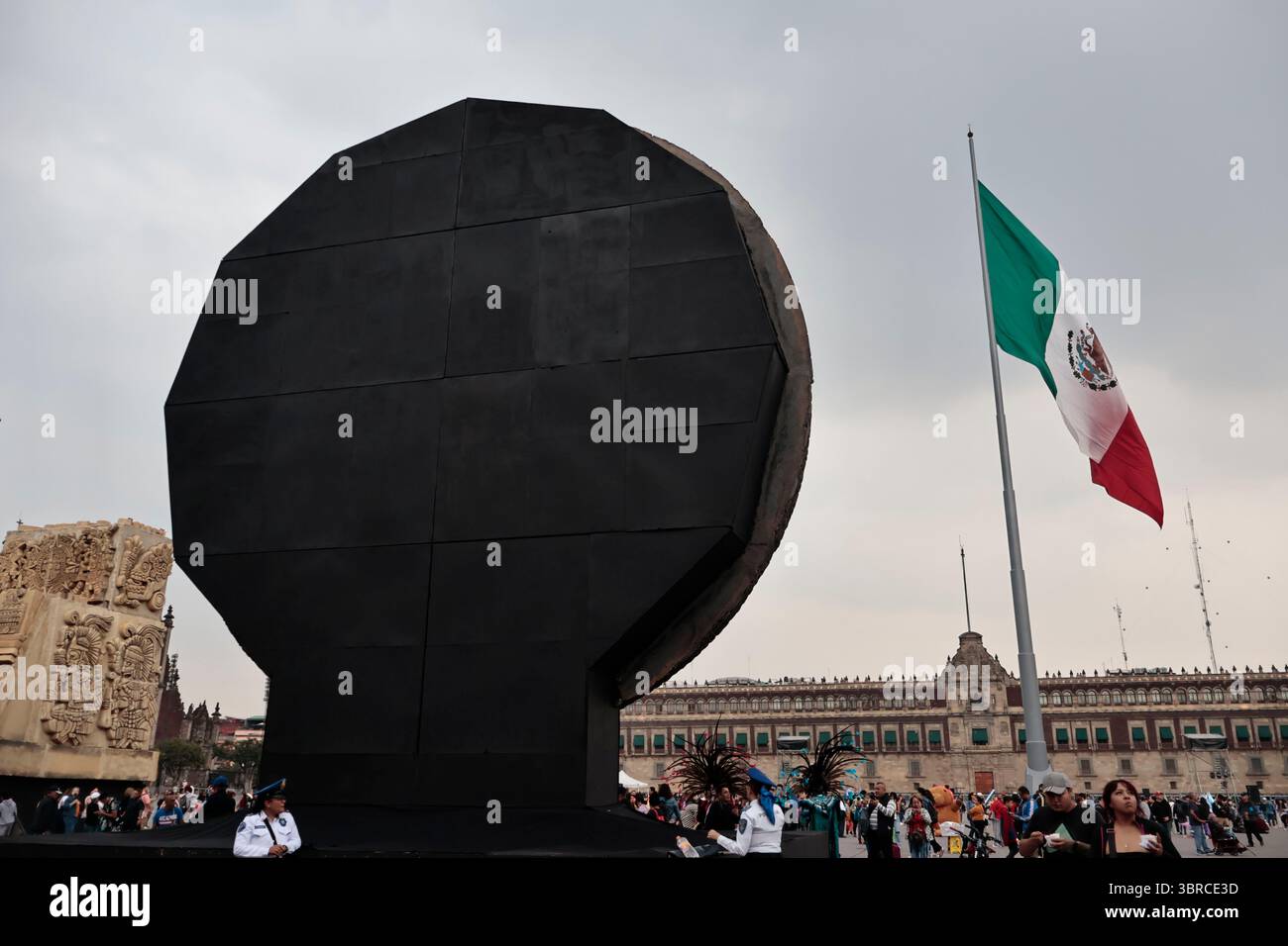 July 11, 2025, Mexico, Cdmx, Mexico: With giant pre-Hispanic figures ...