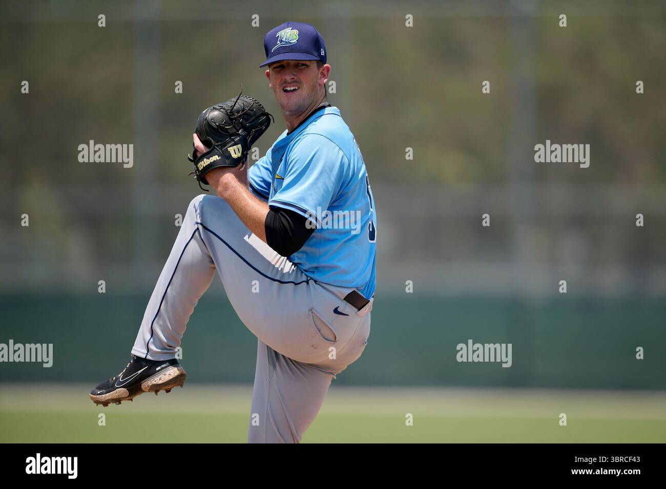 FCL Rays pitcher Trey Pooser (57) delivers a pitch during an MiLB ...
