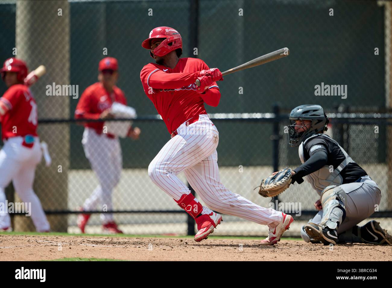FCL Phillies Guillermo Rosario (40) bats during an MiLB Florida Complex ...
