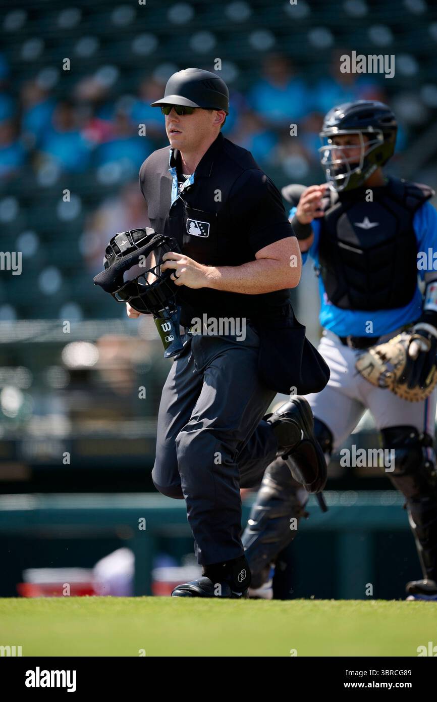 Umpire Derek Gibson during an MiLB Florida State League baseball game ...