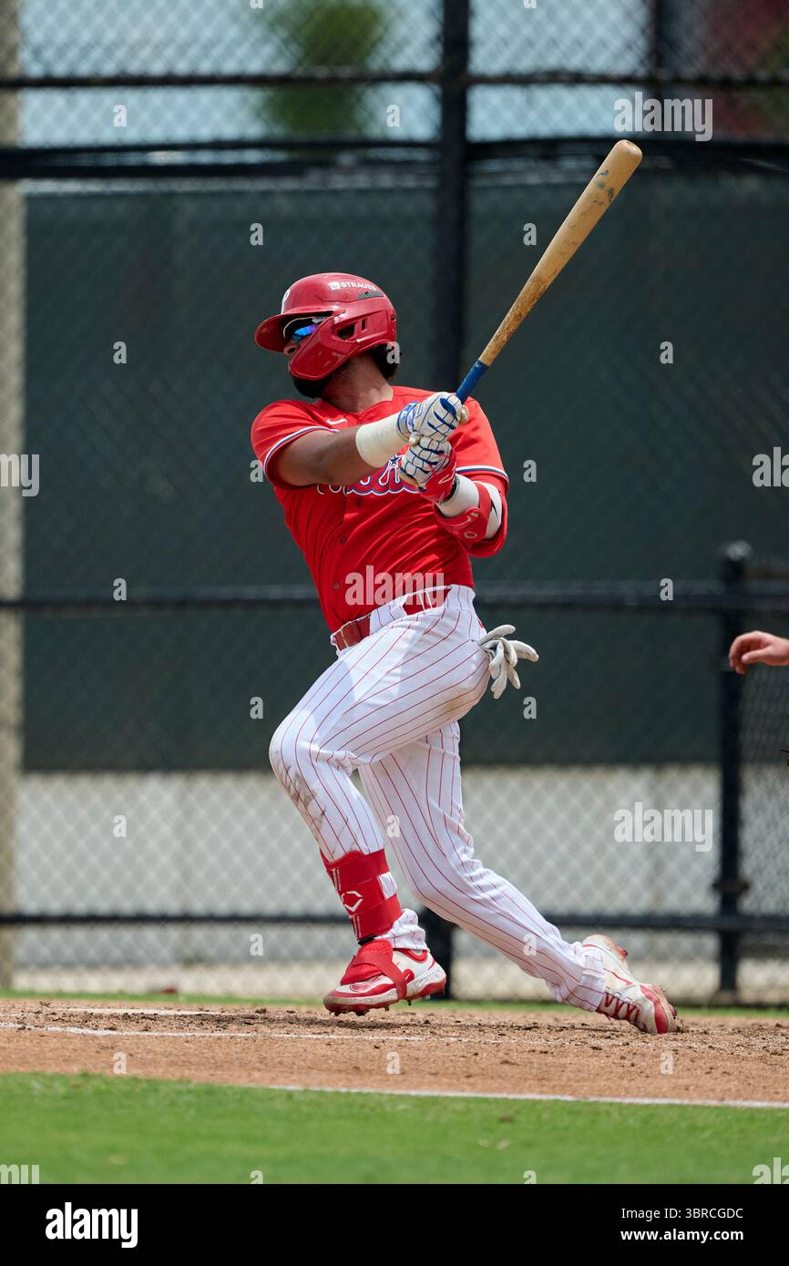 FCL Phillies Angel Mata (29) bats during an MiLB Florida Complex League ...