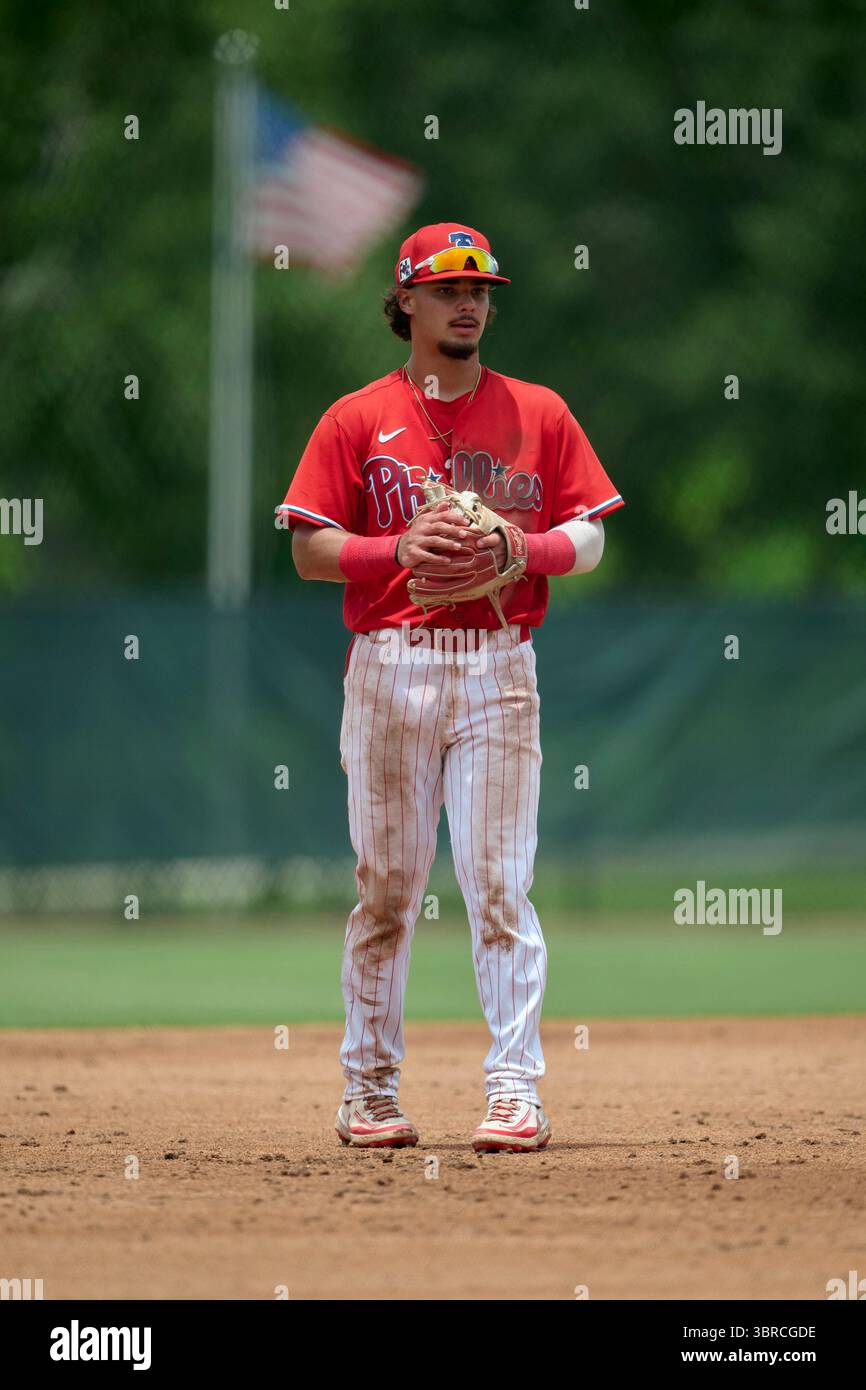 FCL Phillies third baseman Francisco Loreto (55) during an MiLB Florida ...