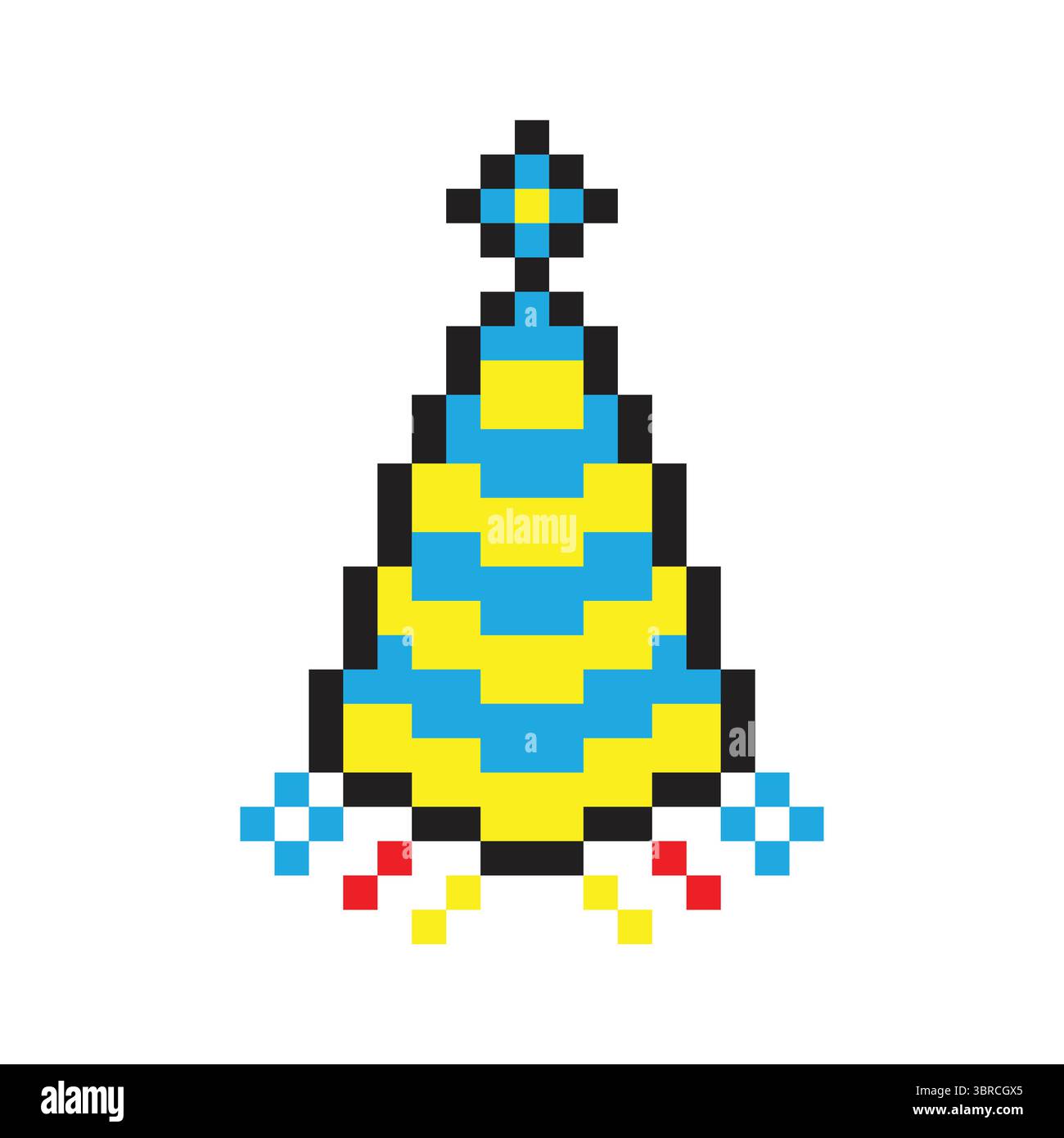 Birthday party hat pixel art Stock Vector Image & Art - Alamy