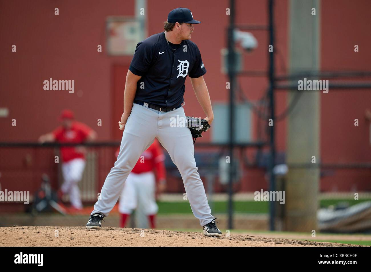 FCL Tigers pitcher Shay Timmer (41) looks in for the sign during an ...