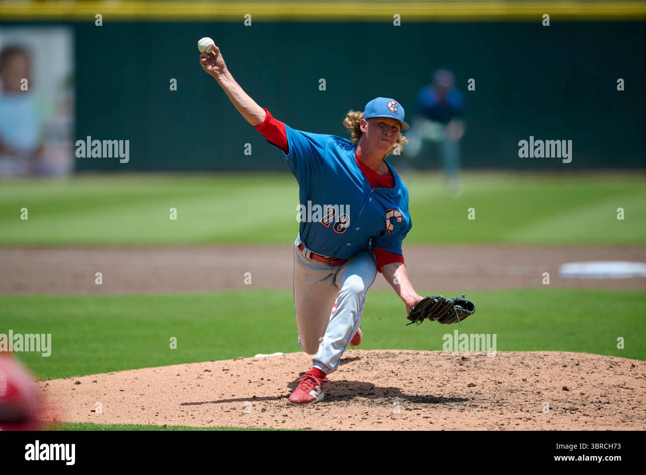 Clearwater Threshers pitcher Jake Eddington (28) during an MiLB Florida ...