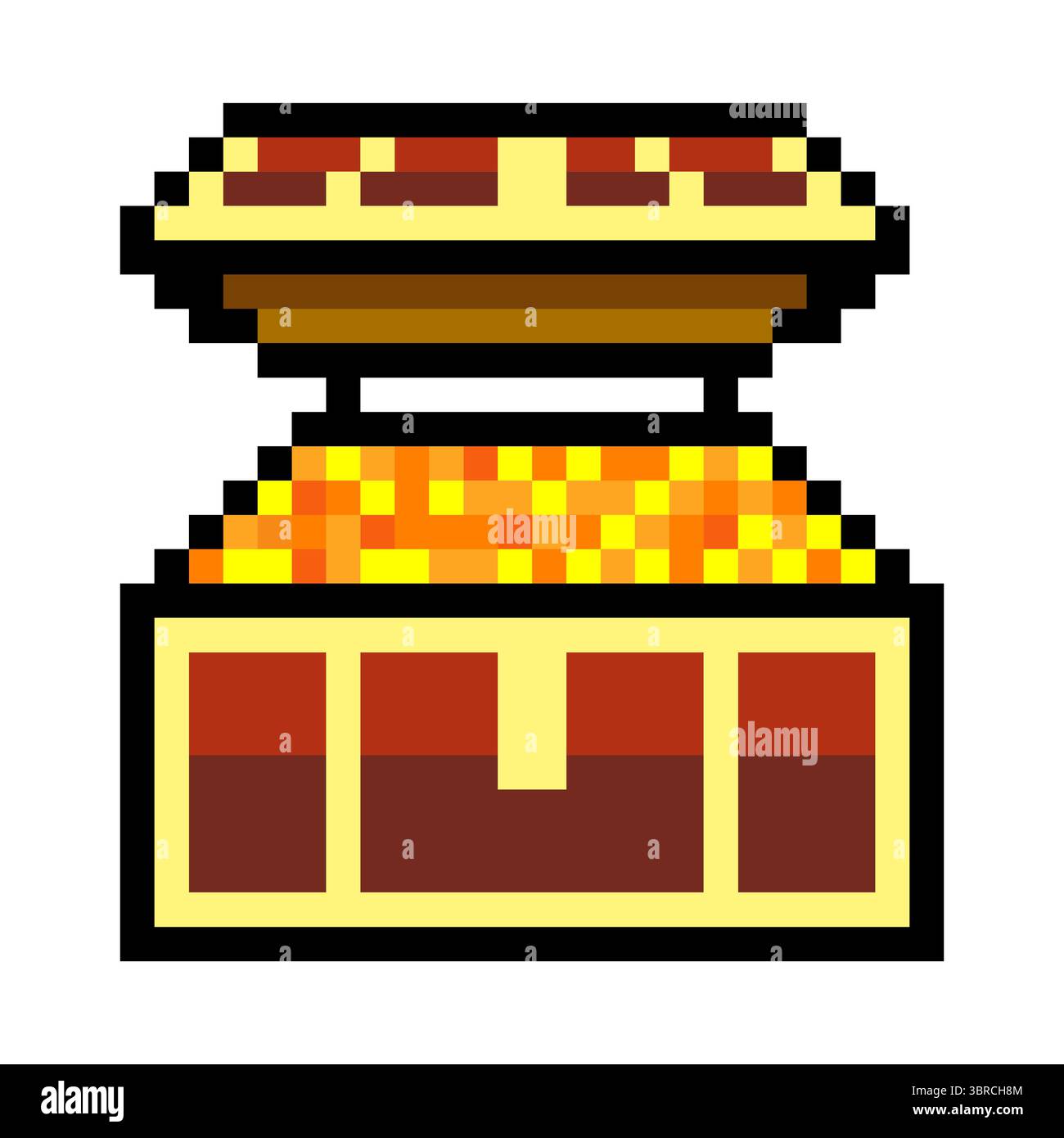 Treasure chest with open lid in pixel art style Stock Vector Image ...