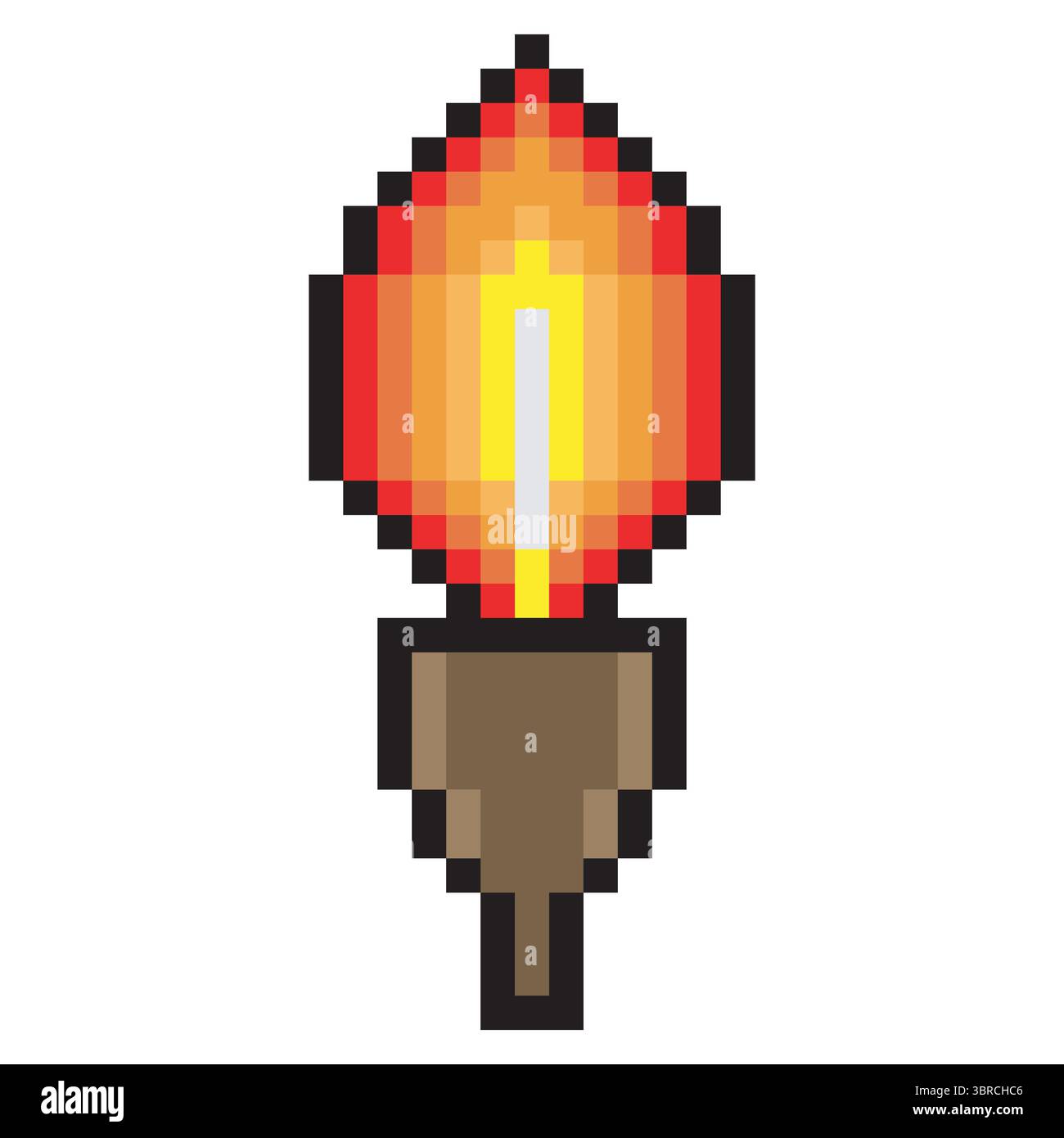 Flaming torch in pixel art Stock Vector Image & Art - Alamy