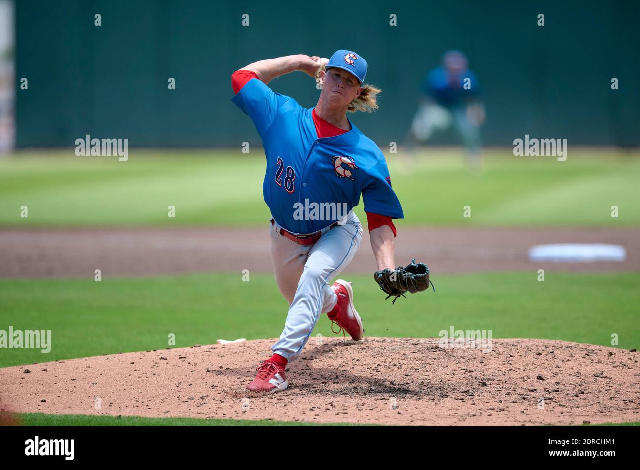 Clearwater Threshers pitcher Jake Eddington (28) during an MiLB Florida ...