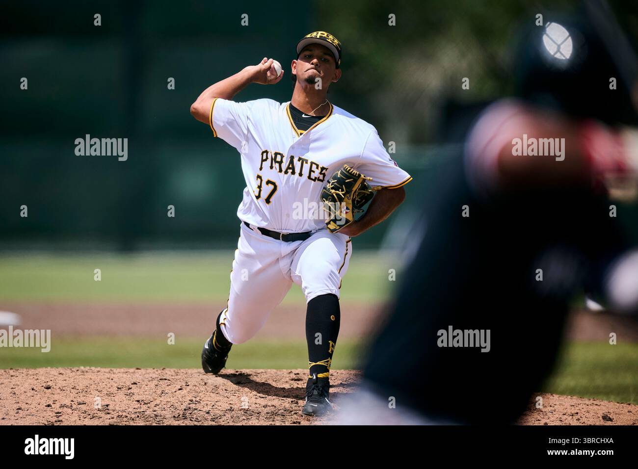 FCL Pirates pitcher Cesar Aquino (37) during an MiLB Florida Complex ...