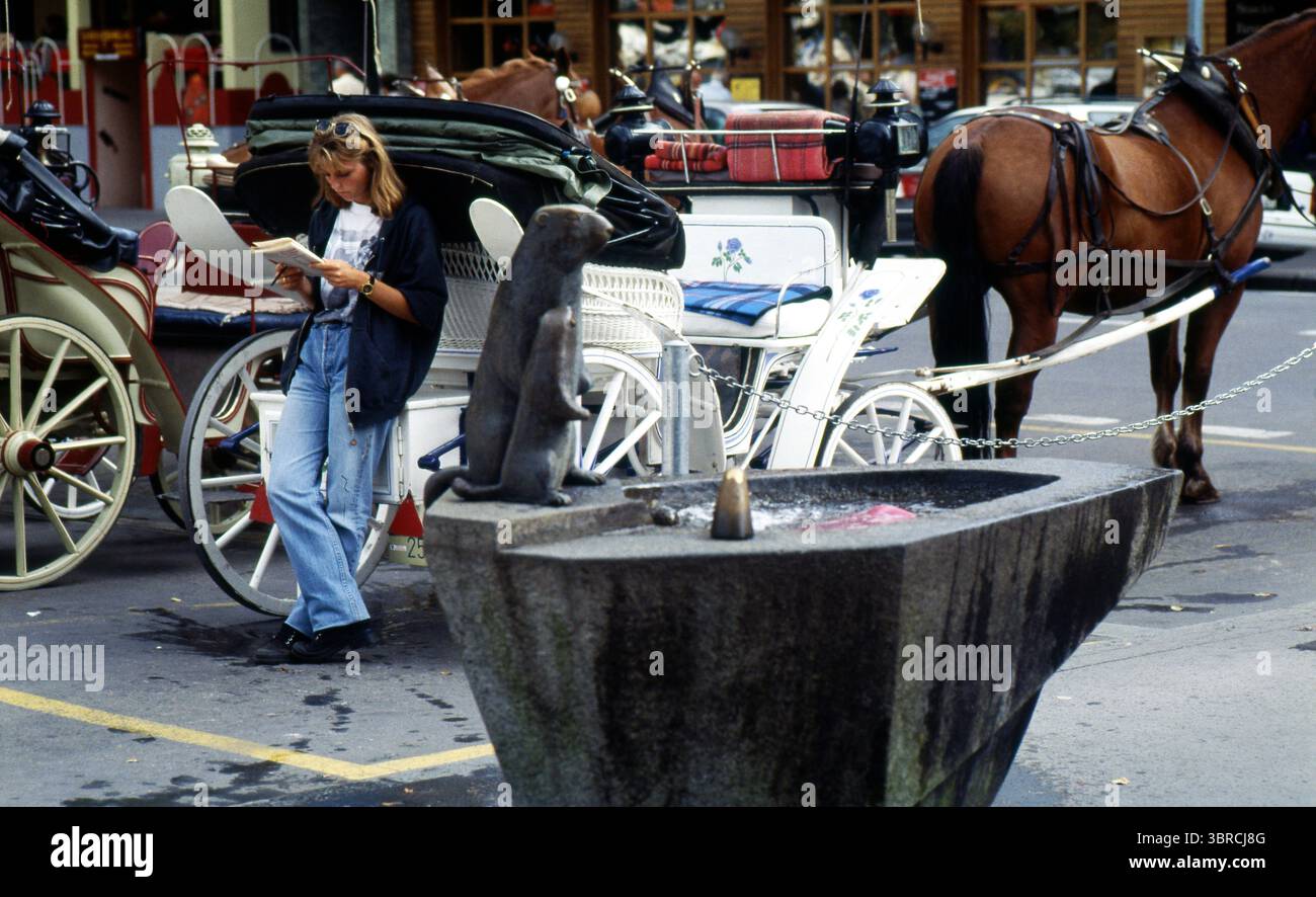 Horse-Drawn Carriage Stand, Interlaken Switzerland - Street Tourism ...