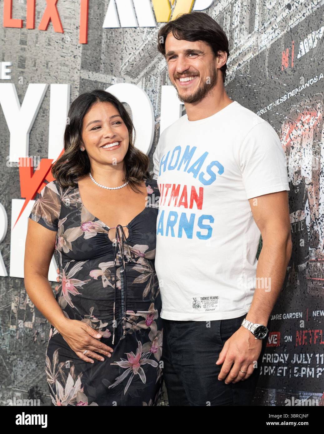 New York, NY, July 11, 2025: Gina Rodriguez and Joe Locicero arrive for ...