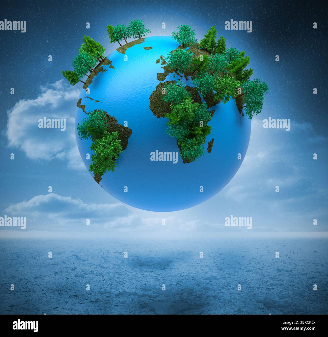 Digitally generated earth floating in air Stock Photo - Alamy