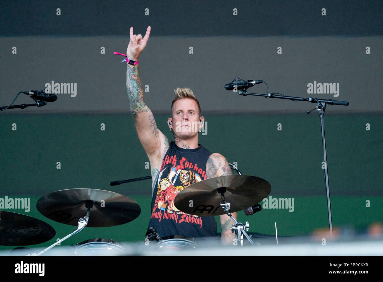 Brann Dailor of Mastodon performs during Festival d'ete de Quebec on ...