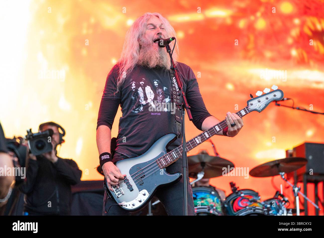 Troy Sanders of Mastodon performs during Festival d'ete de Quebec on ...