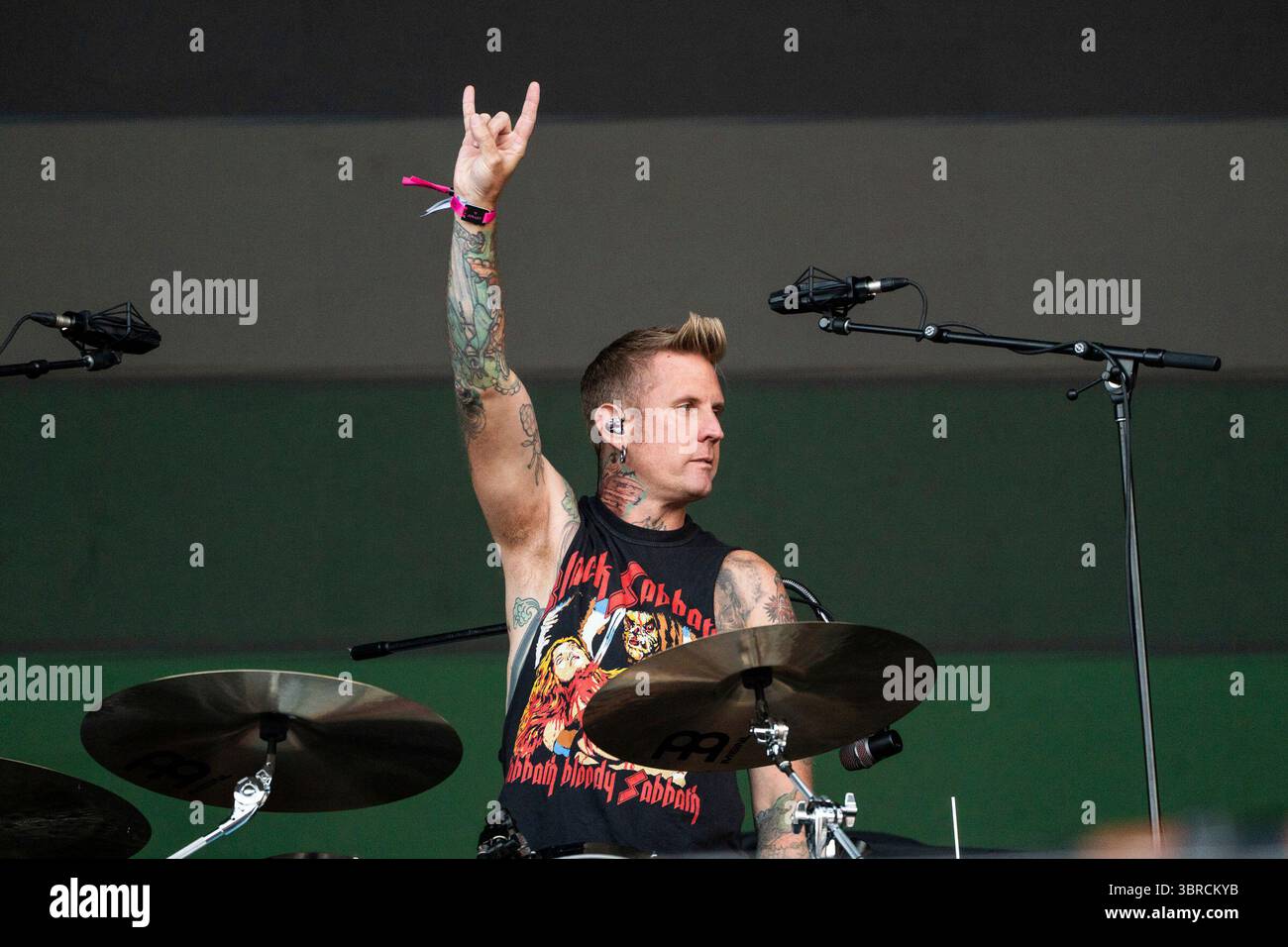 Brann Dailor of Mastodon performs during Festival d'ete de Quebec on ...