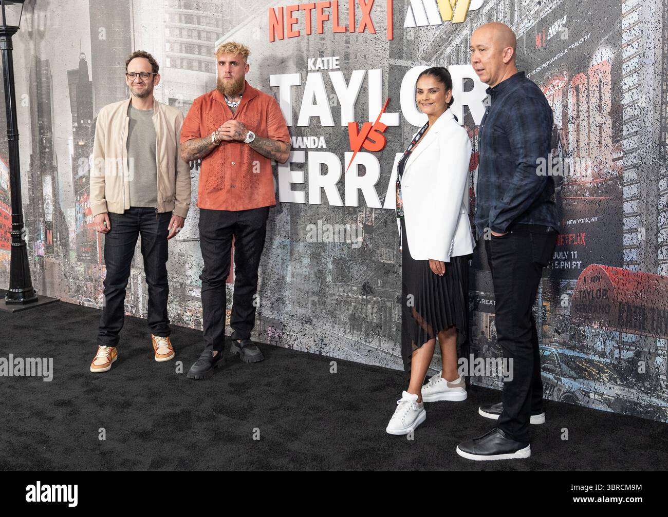 Gabe Spitzer, Jake Paul, Bela Bajaria and Brandon Riegg arrive for ...