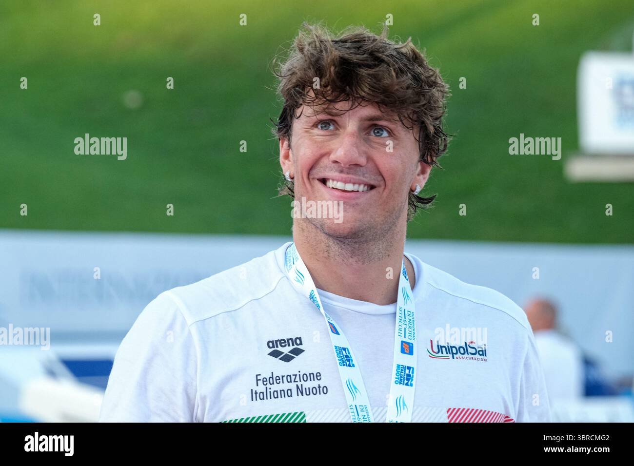 Nicolò Martinenghi of Italy is seen during Podium of Men 200m ...