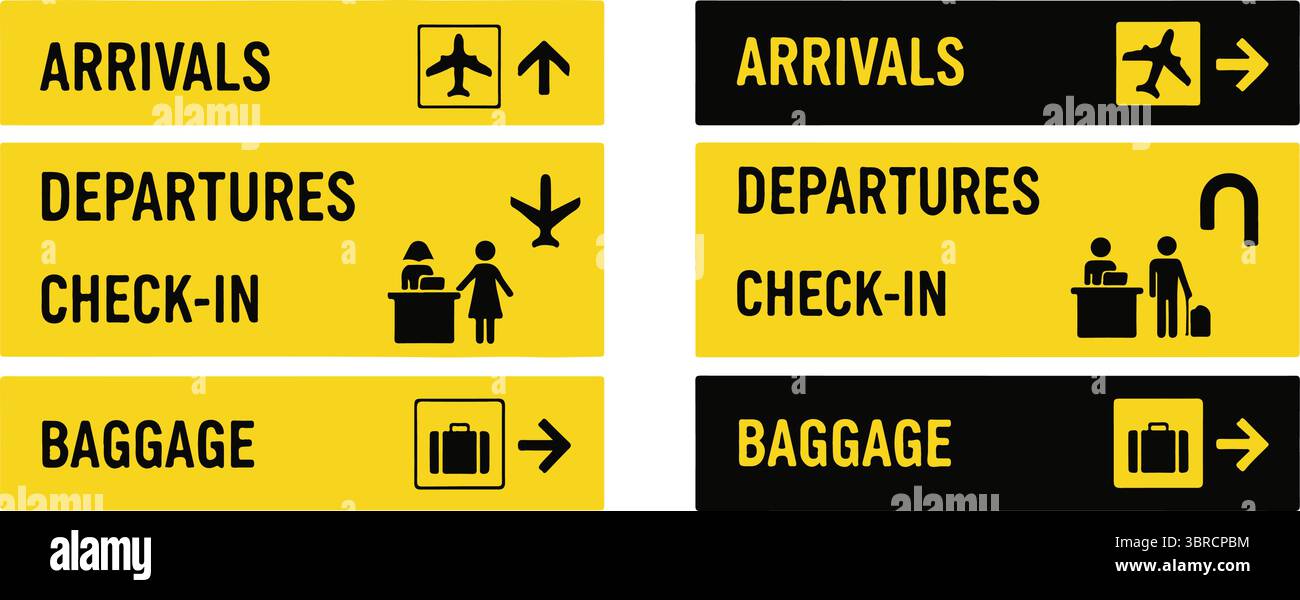 Information signage in airport terminal Stock Vector Images - Alamy