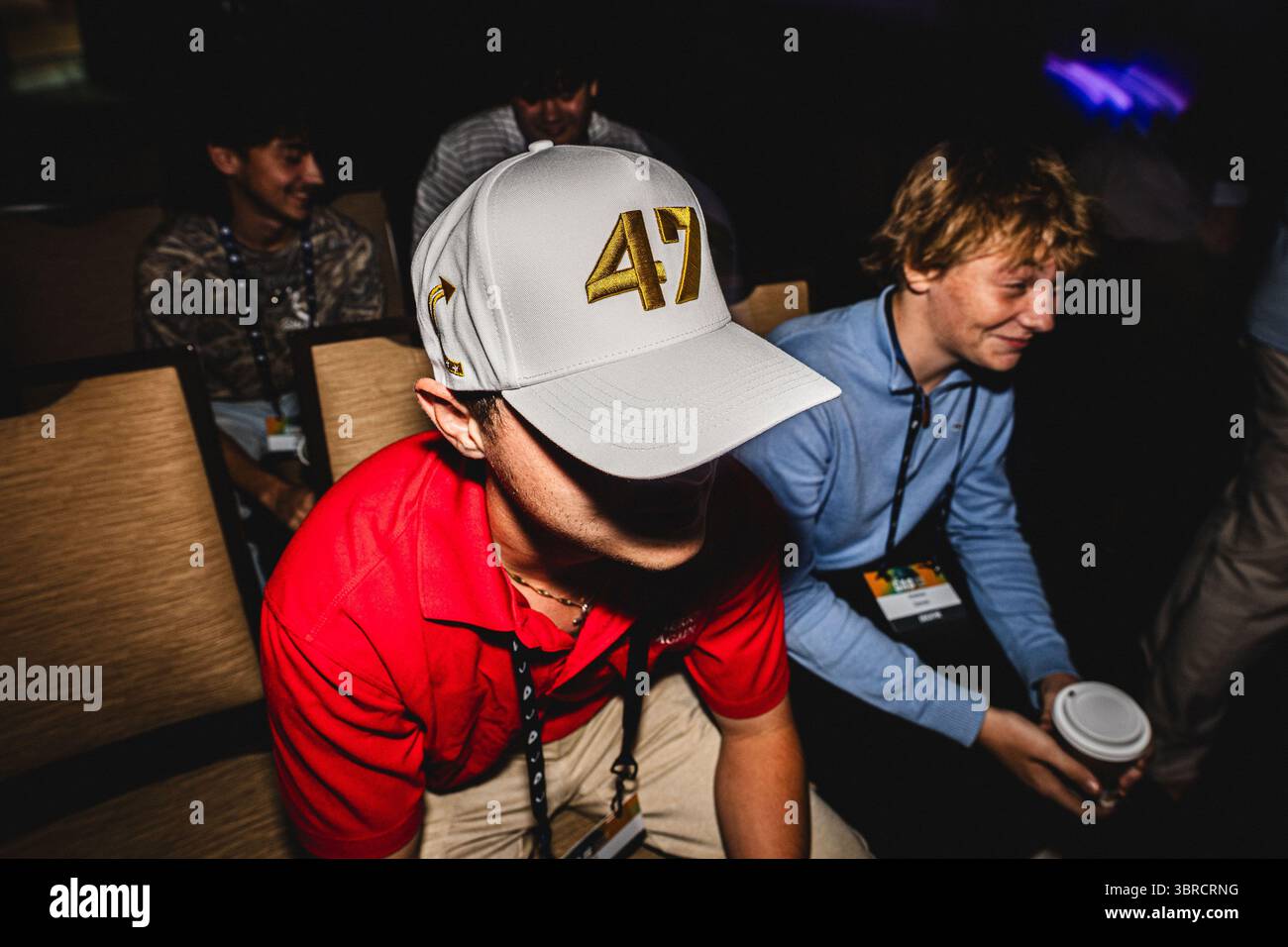 Tampa, Florida, USA. 11th July, 2025. A young man is one of 5,000 MAGA ...