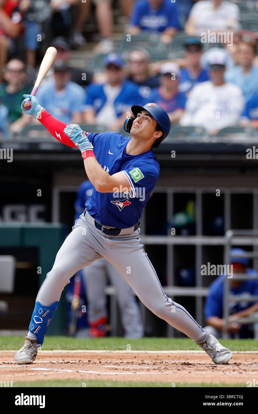 CHICAGO, IL - JULY 09: Joey Loperfido #10 of the Toronto Blue Jays bats ...