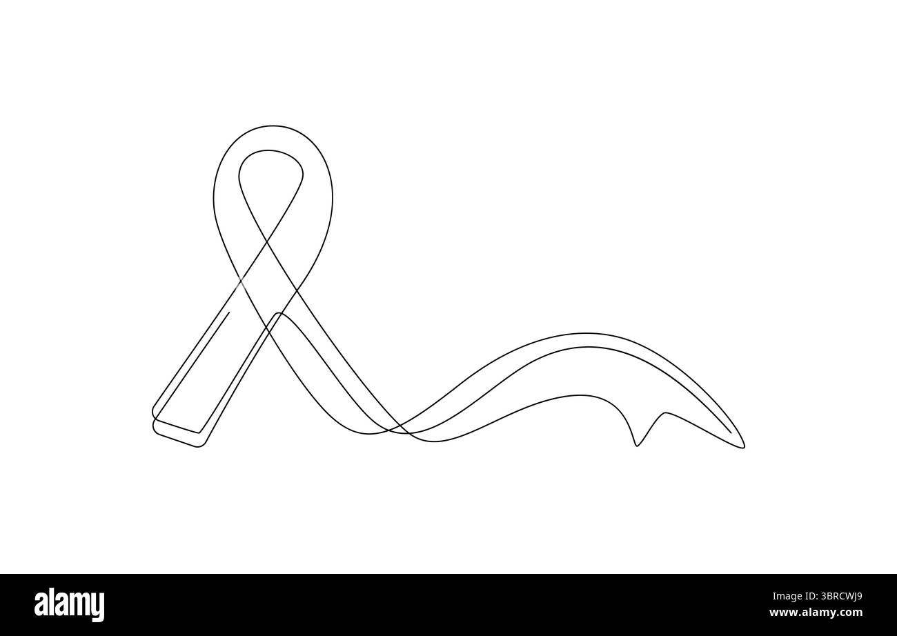 Awareness Ribbon Continuous Line Art Stock Vector Image & Art - Alamy
