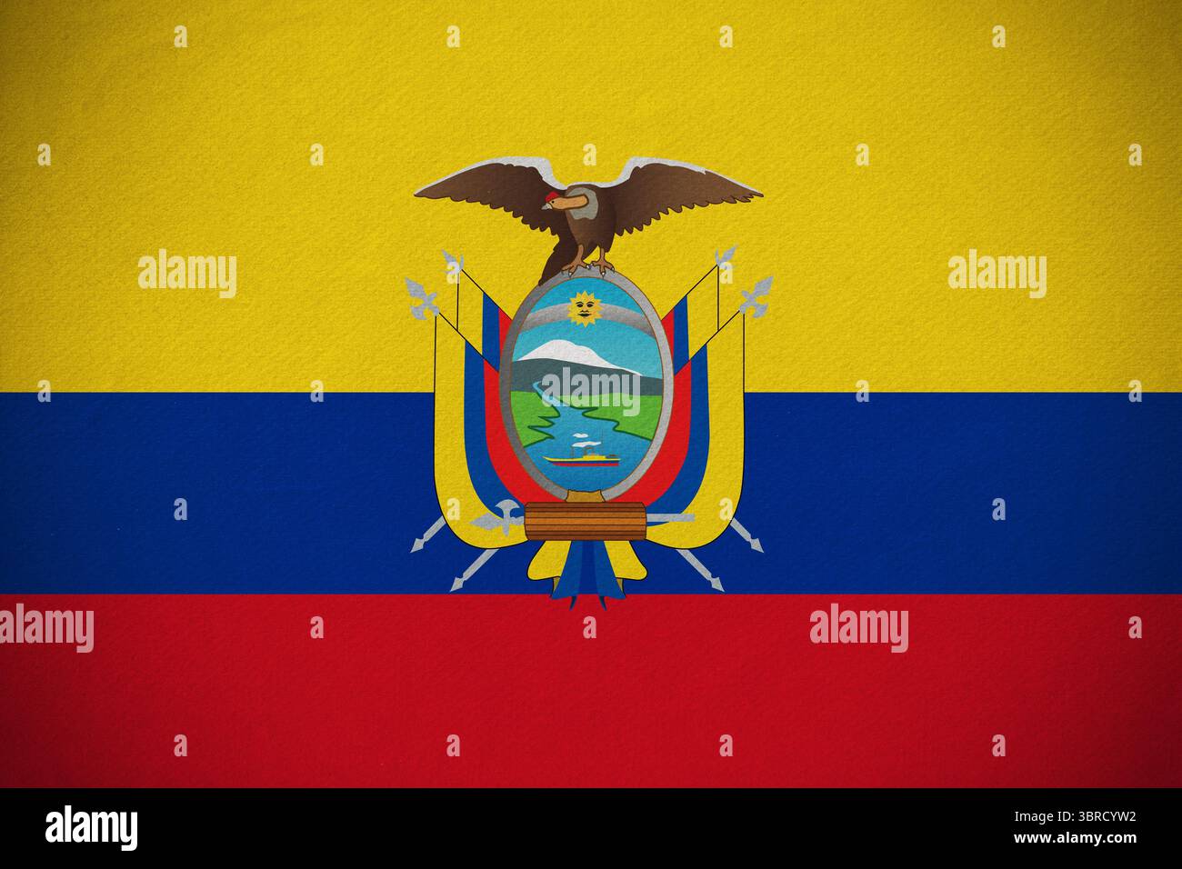 Ecuadorian flag is being displayed in flat design with shield and ...