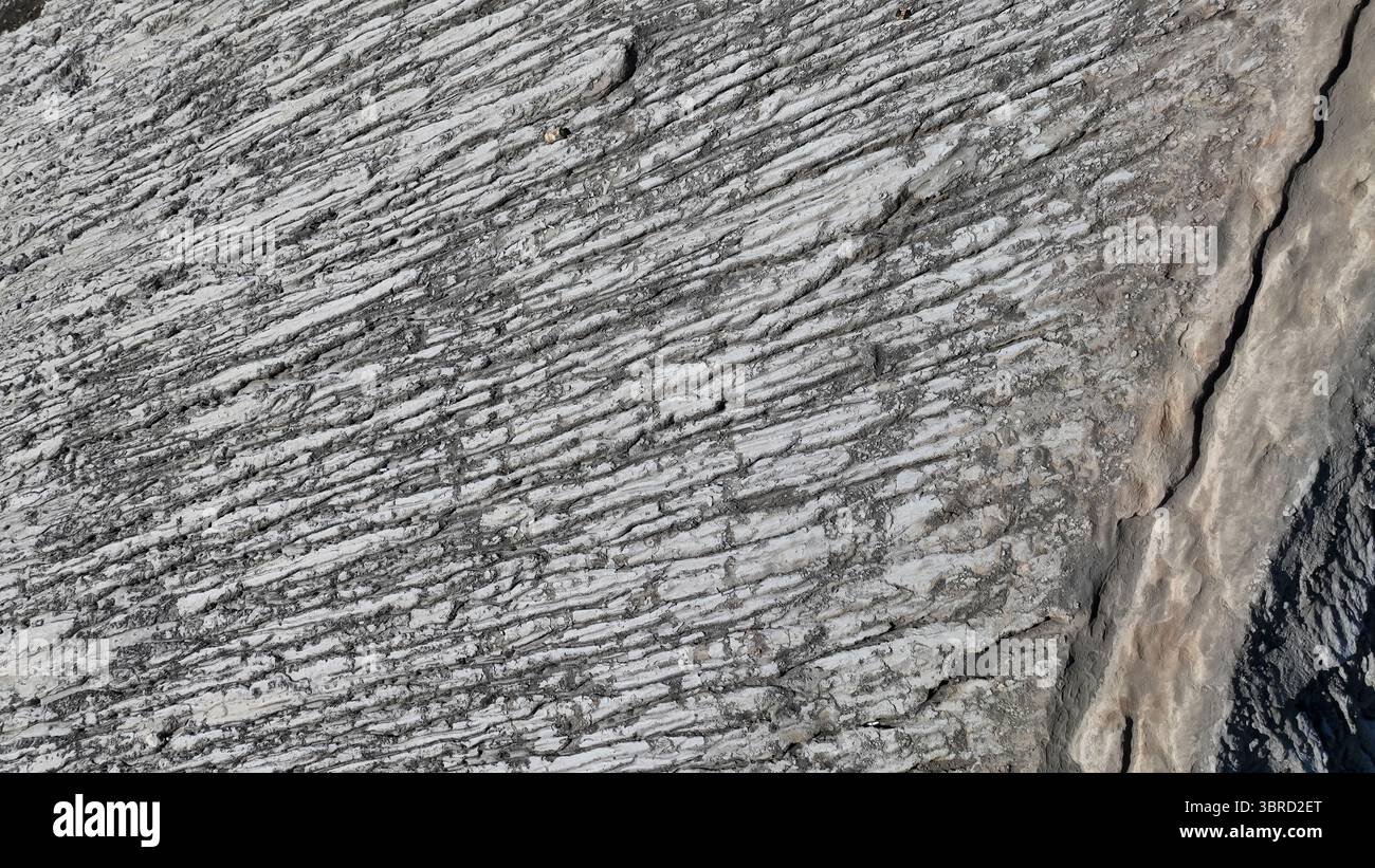 The surface of the volcano reveals striking patterns carved by nature ...