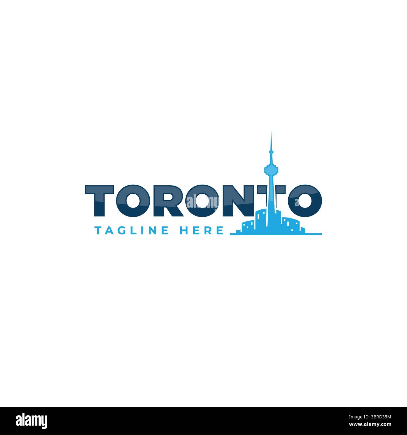 Toronto letter with silhouette Toronto skyline in flat style. Vector ...