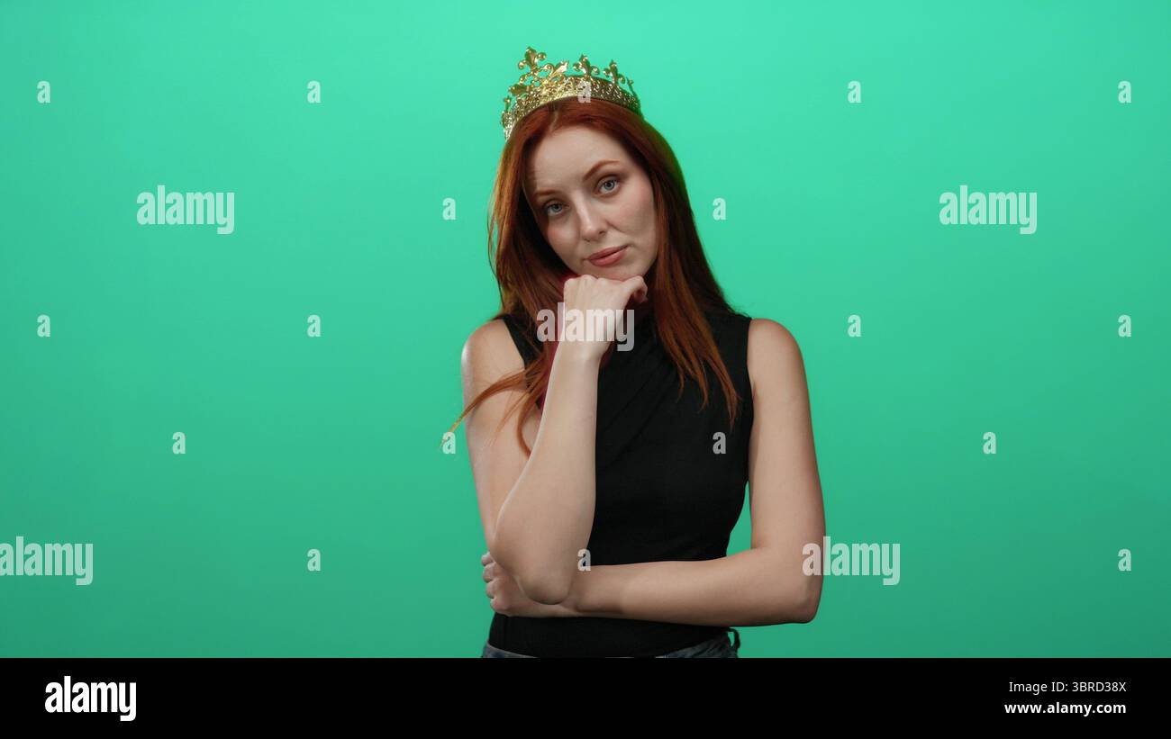 Woman crown poses thoughtfully hi-res stock photography and images - Alamy
