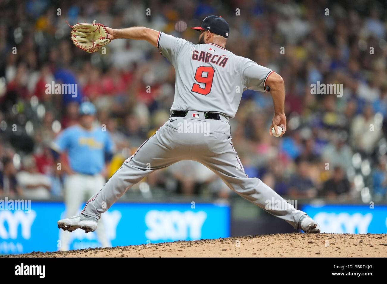 Washington Nationals' Luis García pitches during a baseball game ...