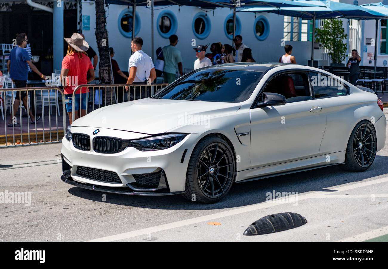 Miami, Florida, USA - April 04, 2025: BMW M4 F82 coupe car. Luxury ...