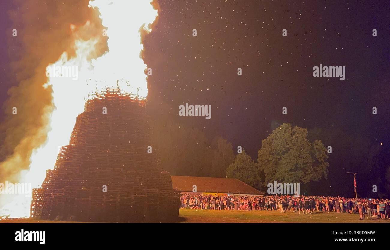 An Eleventh Night bonfire in Orangefield Park in east Belfast. Picture ...