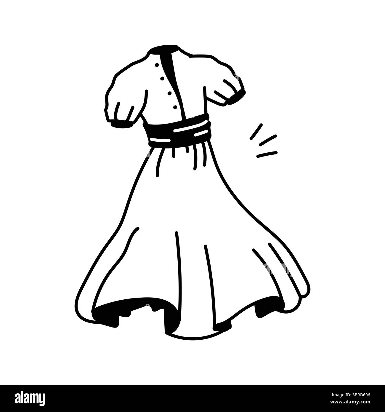 Adorable icon of princess dress with frilly details for kids Stock ...