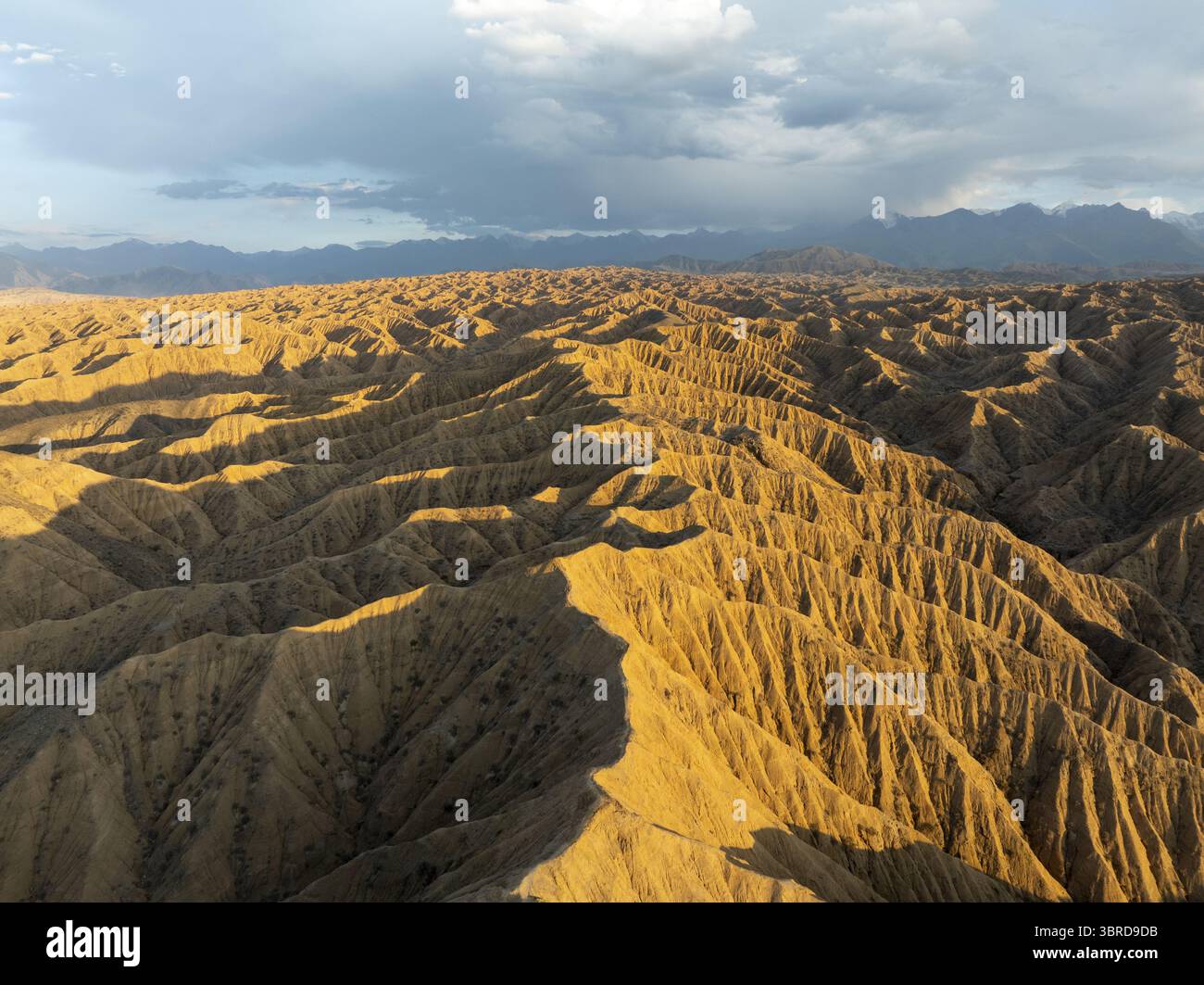 Aerial view of rugged, sun-kissed canyons carved by nature's hand under ...