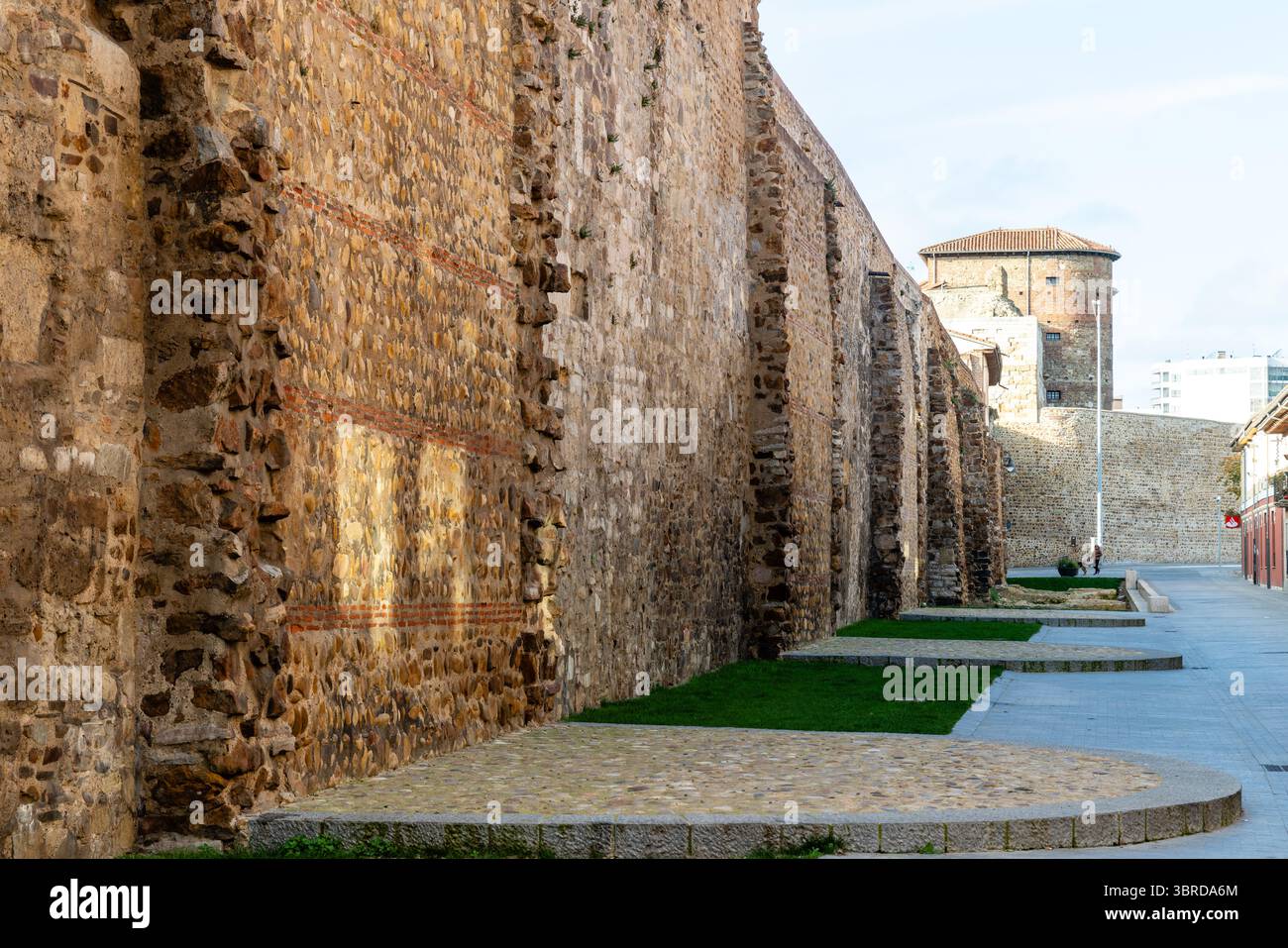 Ancient Roman walls that protected access to the historic center of the ...