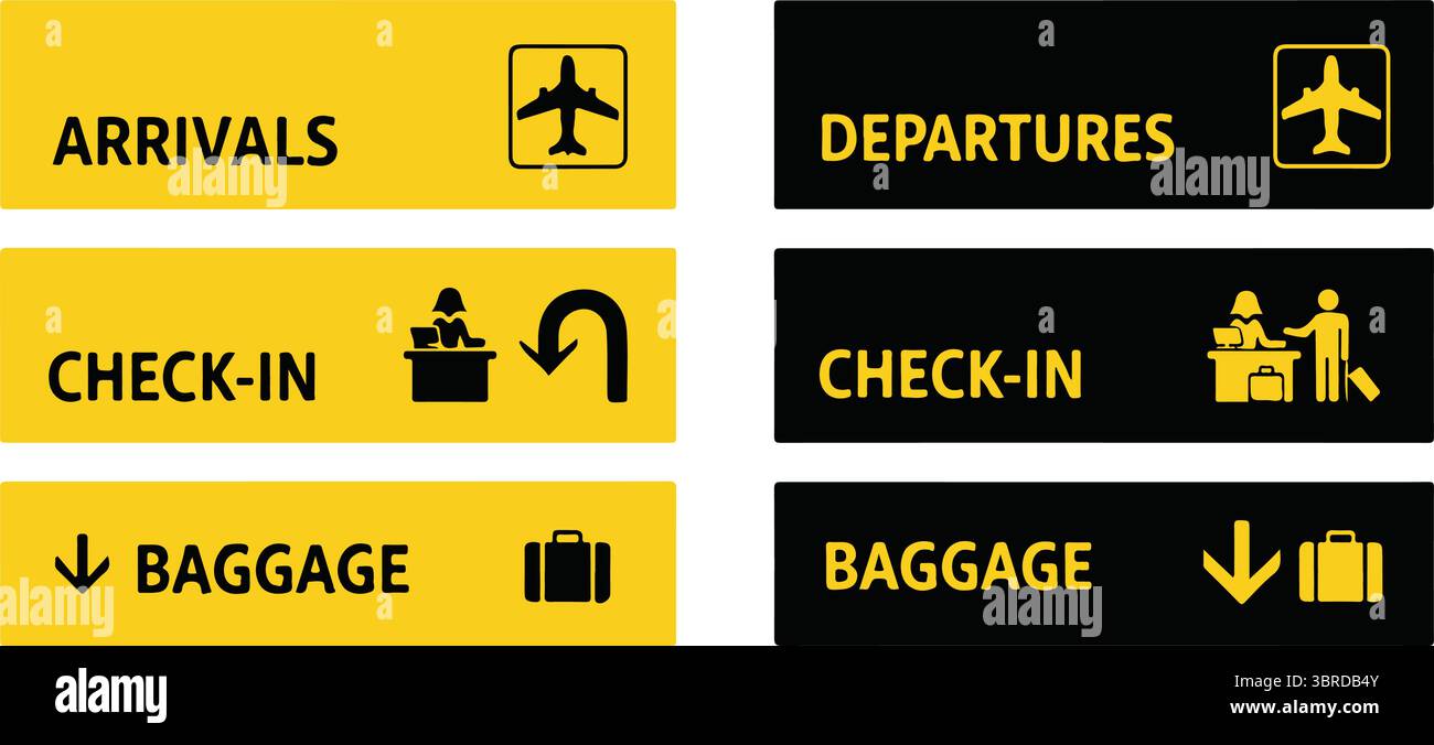 Airport sign isolated on white background. Airport board airline sign ...