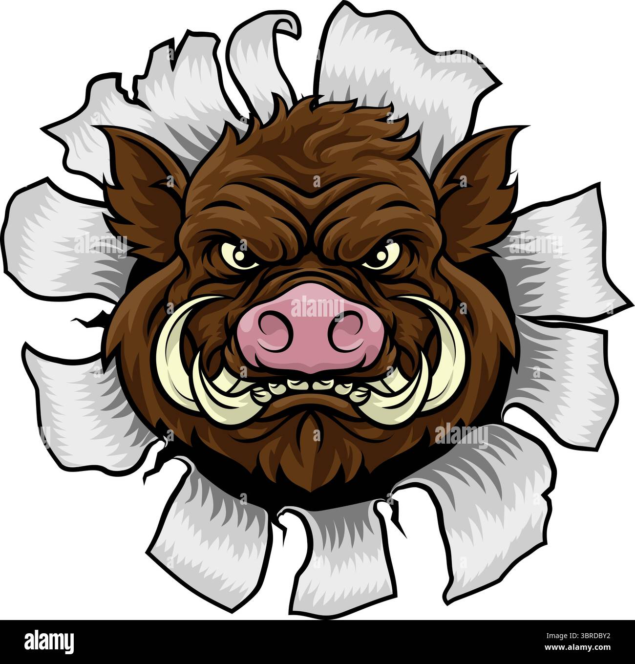 Boar Wild Hog Razorback Warthog Pig Sports Mascot Stock Vector Image ...