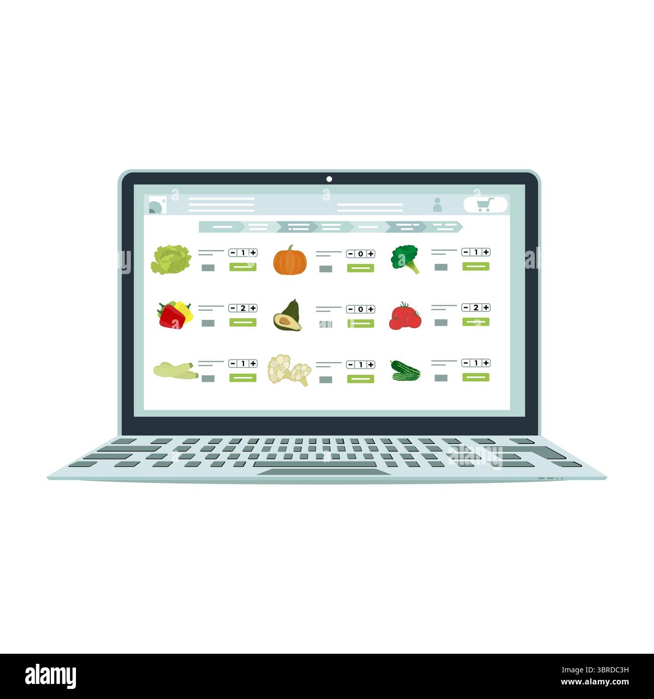 Online shopping platform with digital interface displaying various ...