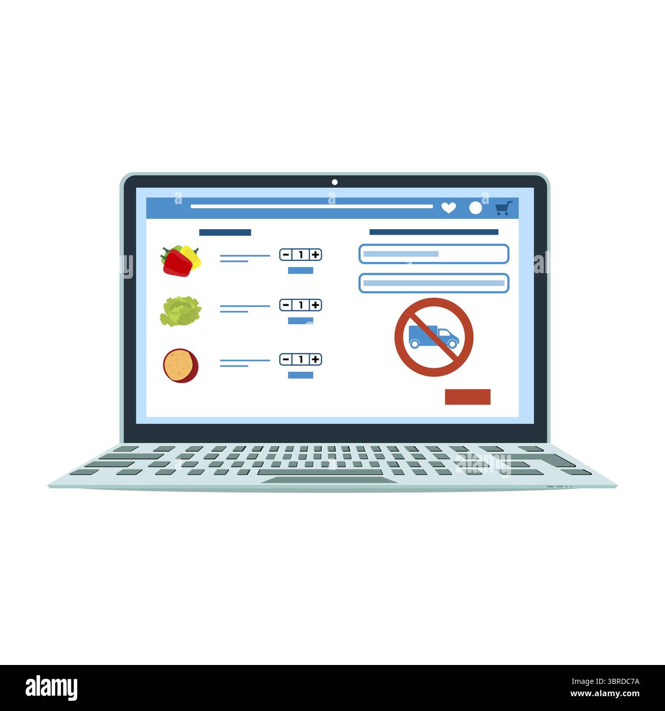 Online menu selection shopping Stock Vector Images - Alamy