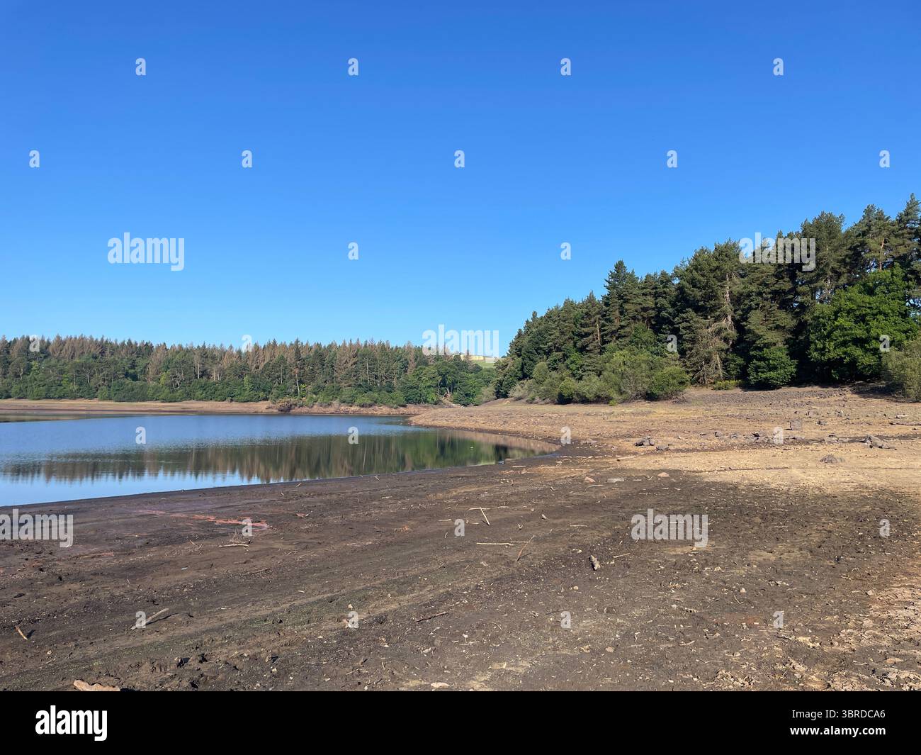 Low water levels at Yorkshire Water's Agden Reservoir, near Sheffield, as the third heatwave of ...