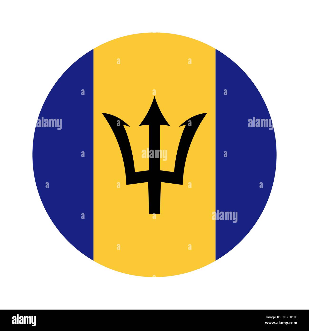Barbados round vector Flag. Official colors. Symbol of patriotism and ...
