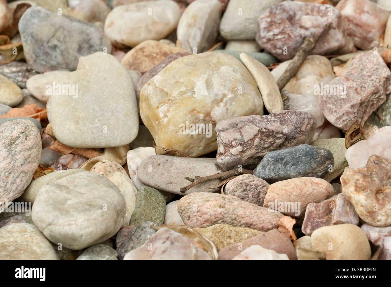 Texture, colored stones, variety of stones. Background photo. Small ...