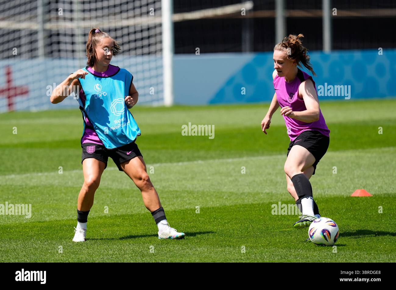 England's Maya Le Tissier (left) and Niamh Charles during a training ...